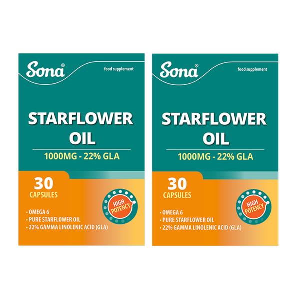 Sona Starflower Oil 1000Mg Twin Pack 30 X 2 Capsules